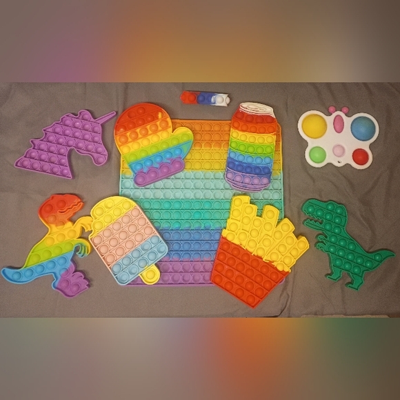 Toys | Rainbow Pop It Fidget Toy Set | Poshmark